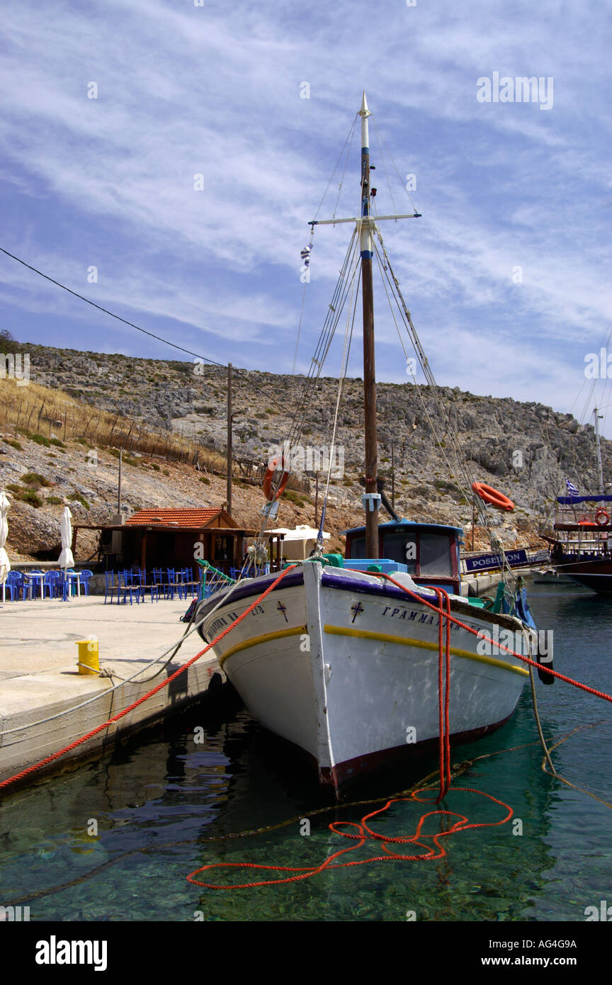 Harbour scene at Pserimos Greek Islands Stock Photo - Alamy