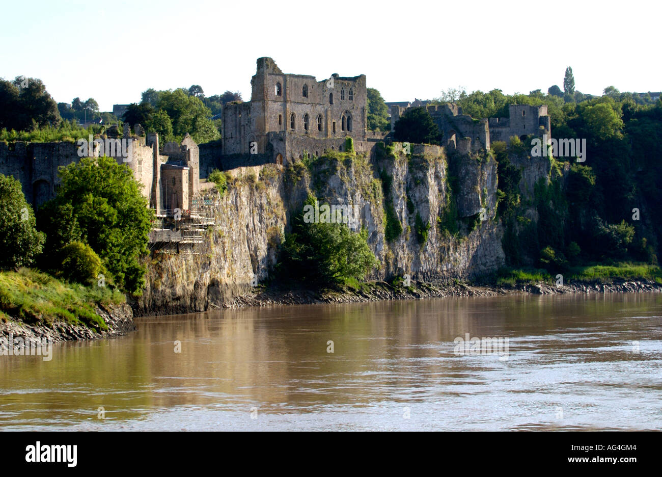 Chepstow Castle is one of Britains first stone castles built on cliffs ...