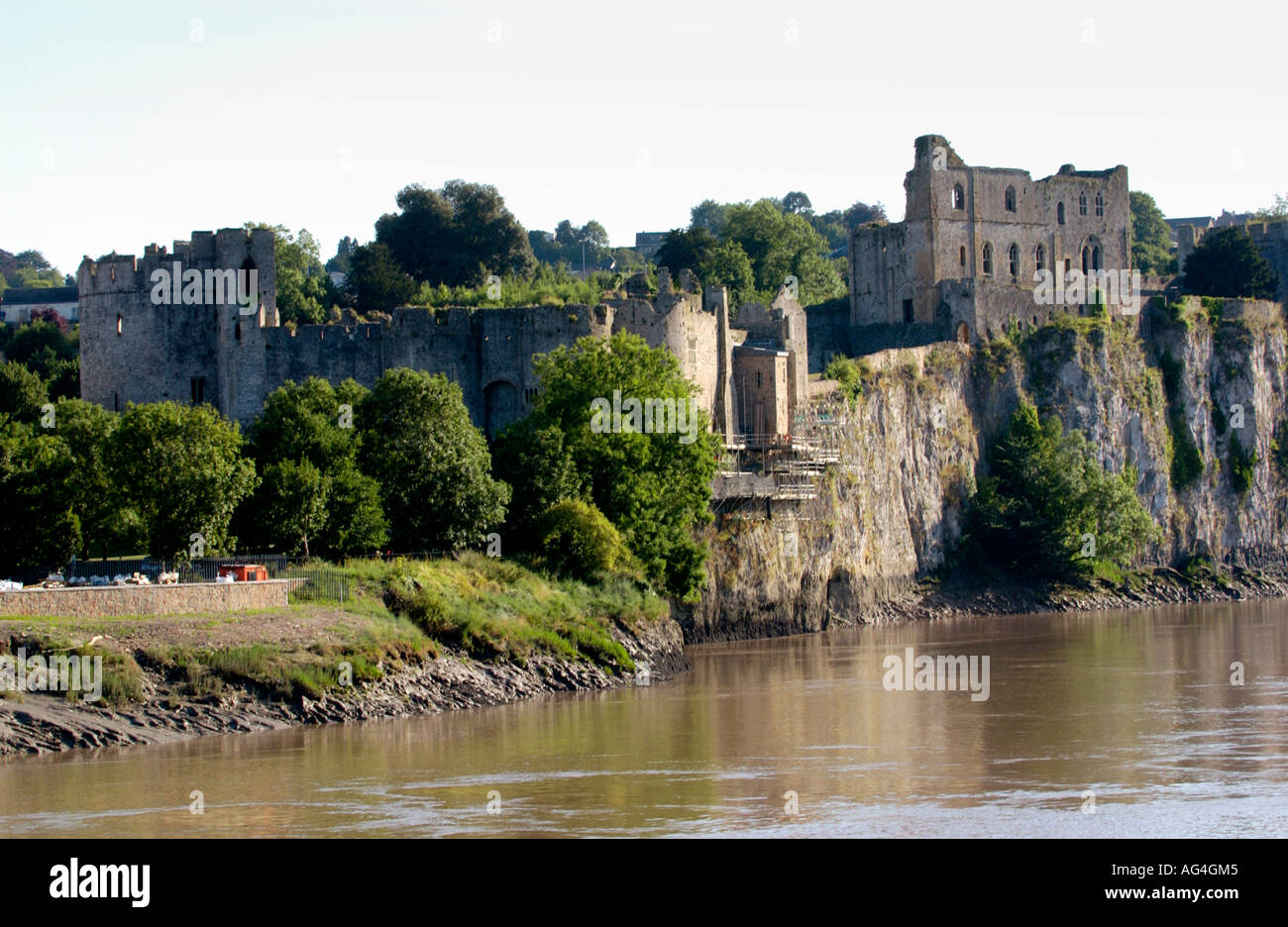 Chepstow Castle is one of Britains first stone castles built on cliffs ...