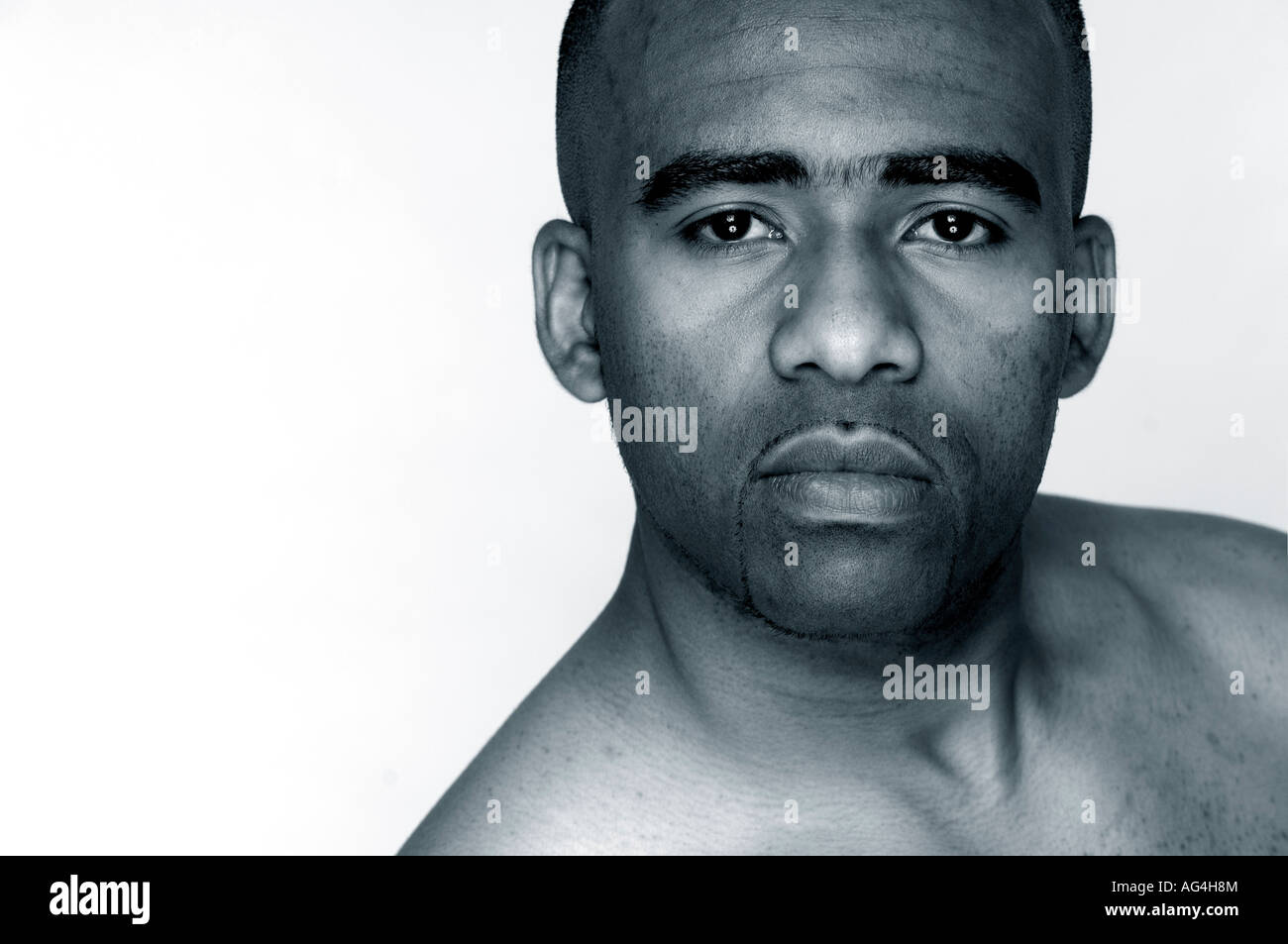 Tightly cropped face portrait of African-Amercan man Stock Photo - Alamy