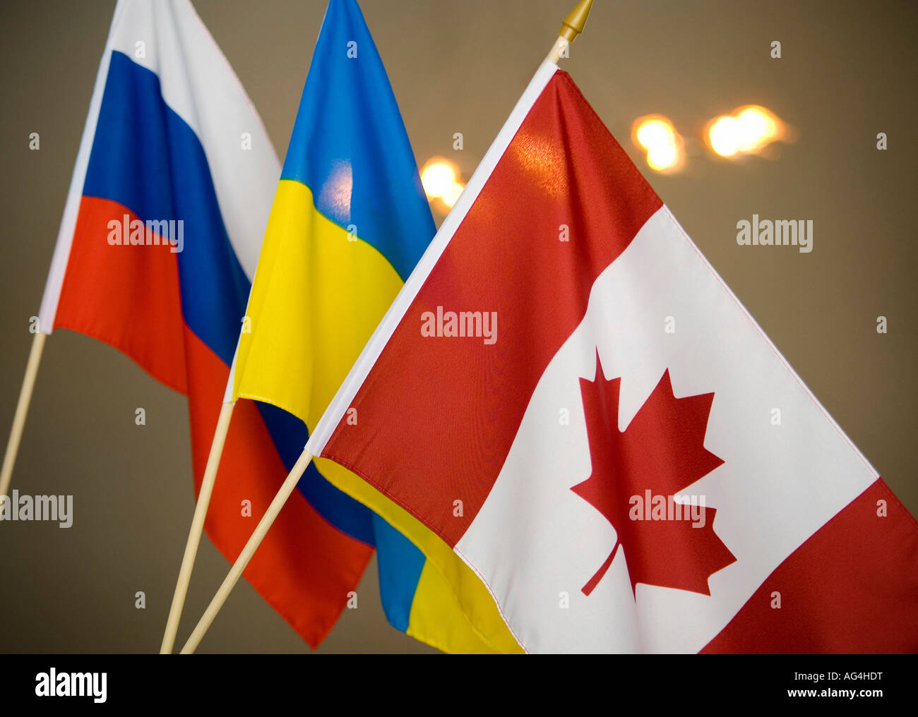 Three international flags Stock Photo - Alamy