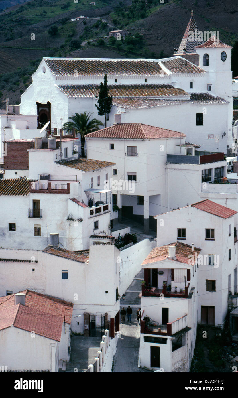Looking down on the village of El Borge in the Axarquia region near ...