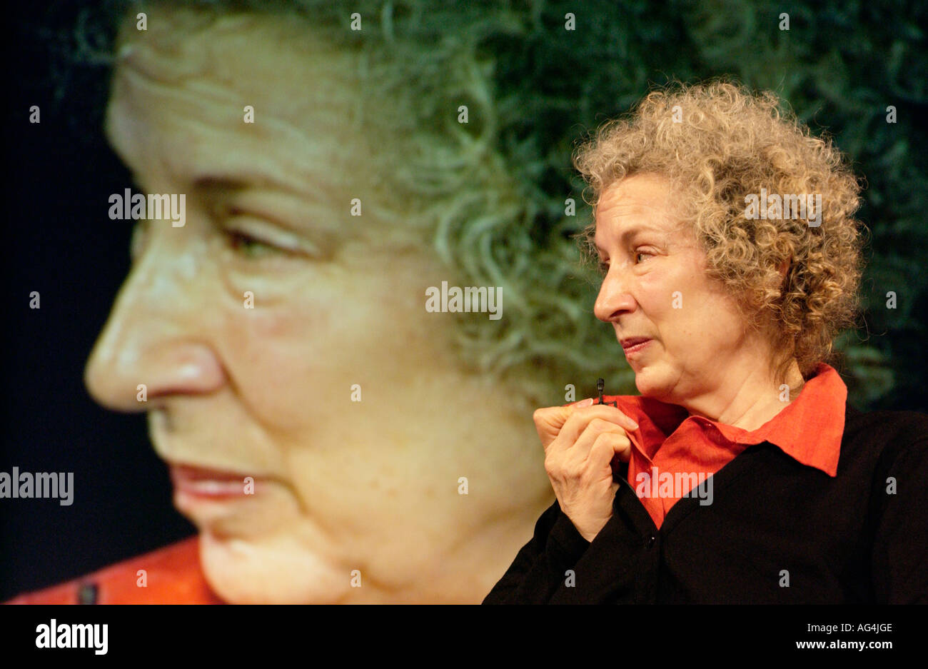 Canadian novelist and poet Margaret Atwood pictured at Hay Festival ...