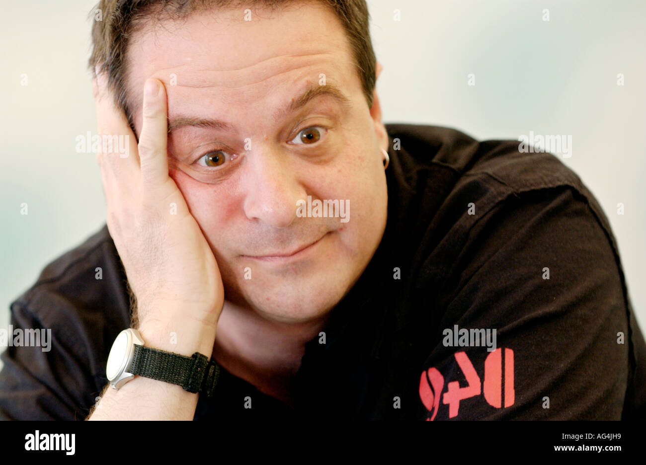 British standup comedian Mark Thomas pictured at The Guardian Hay ...