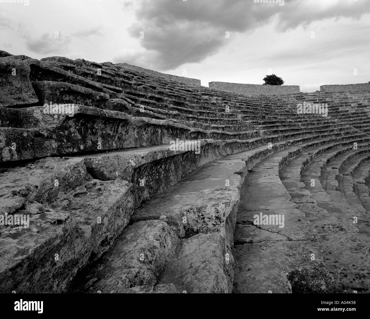 View of an old Turkish theater in the coastal resort Side near to ...