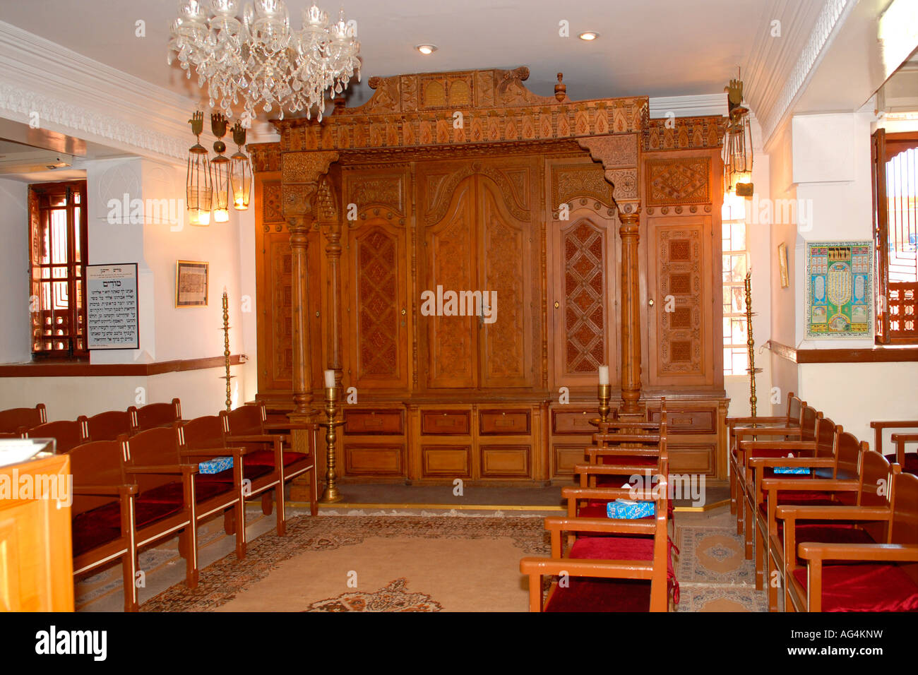 Marrakesch , Jewish place of worship , Temple or Synagogue interior ...