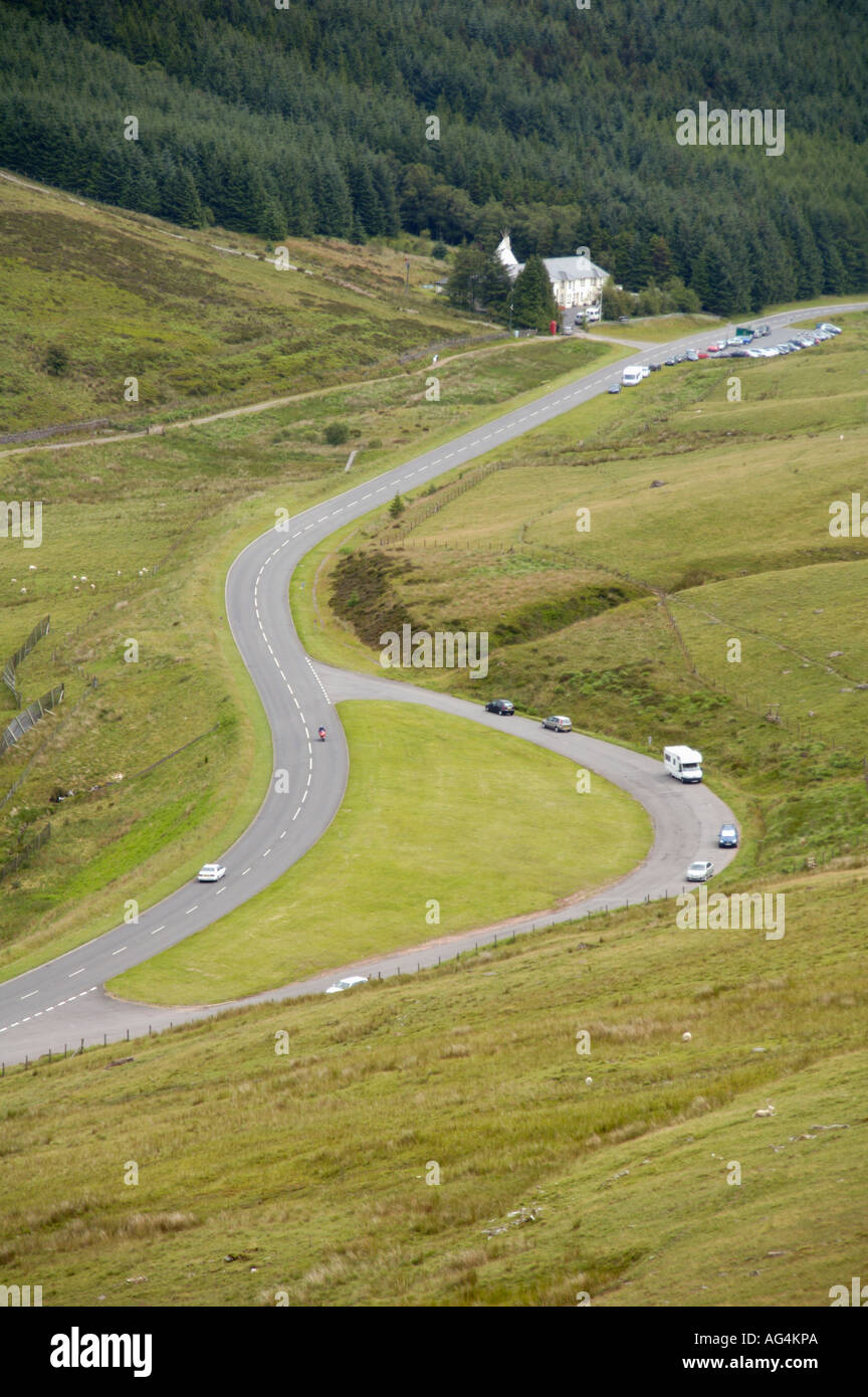 View of A470 road at Storey Arms in the Brecon Beacons National Park ...