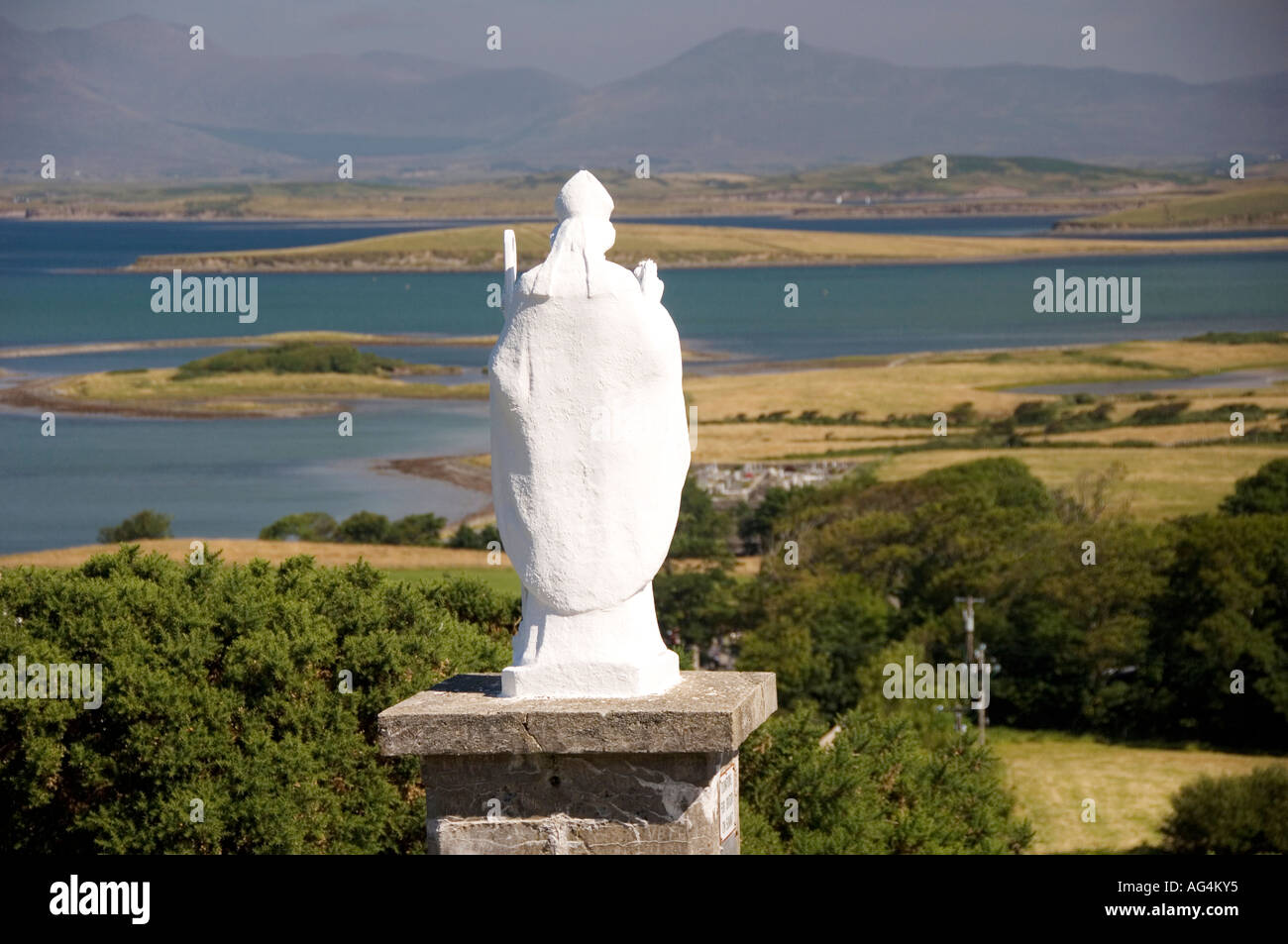 Statue of Saint Patrick at the base of Croagh Patrick mountain Stock ...
