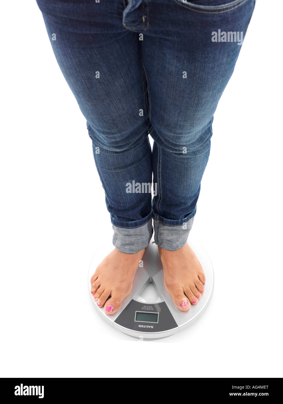 Woman Using Scales Model Released Stock Photo - Alamy