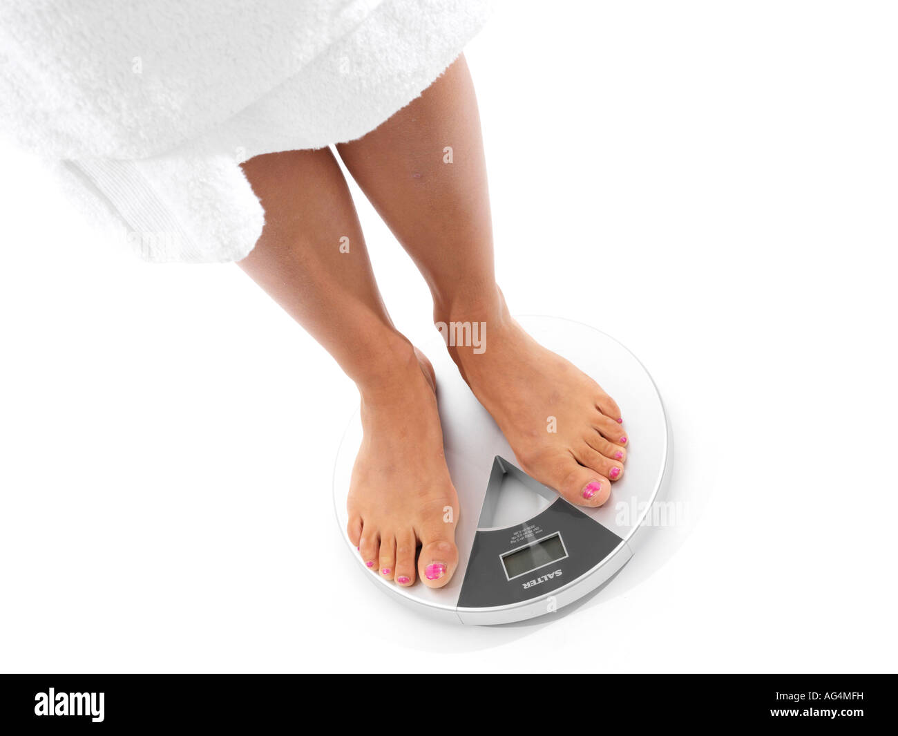 Woman Using Scales Model Released Stock Photo - Alamy