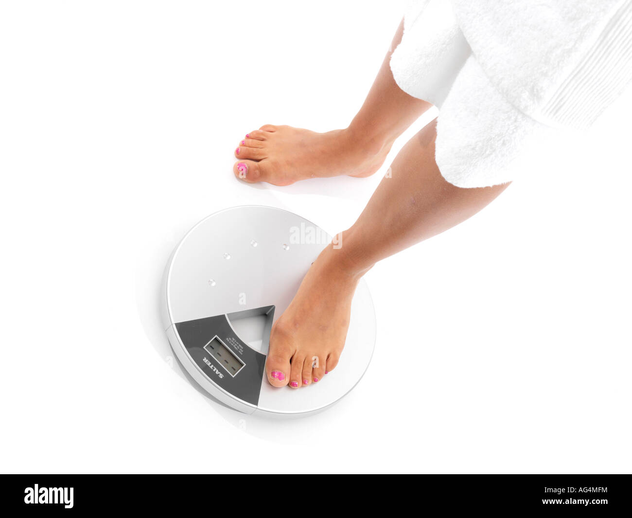 Woman Using Scales Model Released Stock Photo - Alamy