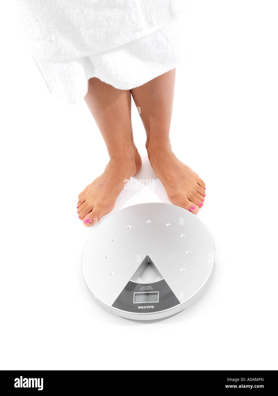 Woman Using Scales Model Released Stock Photo - Alamy