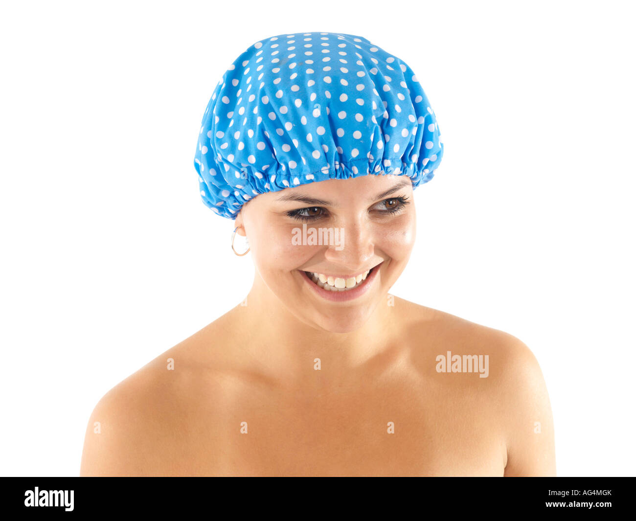 Woman in Showercap Model Released Stock Photo - Alamy