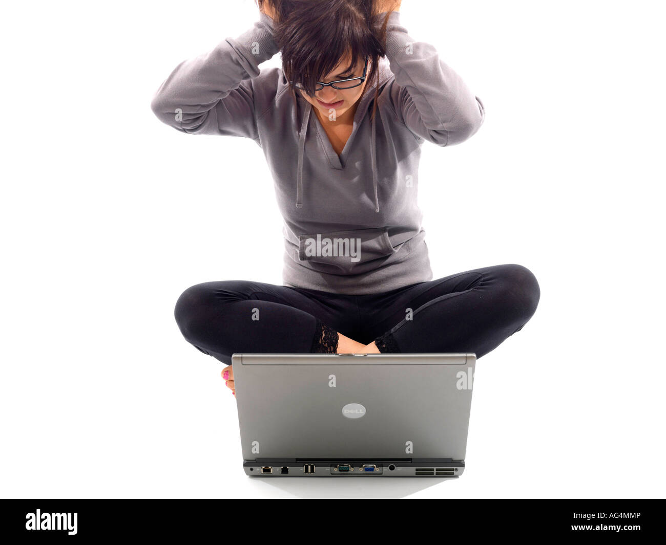 Young Woman Using Laptop Model Released Stock Photo - Alamy