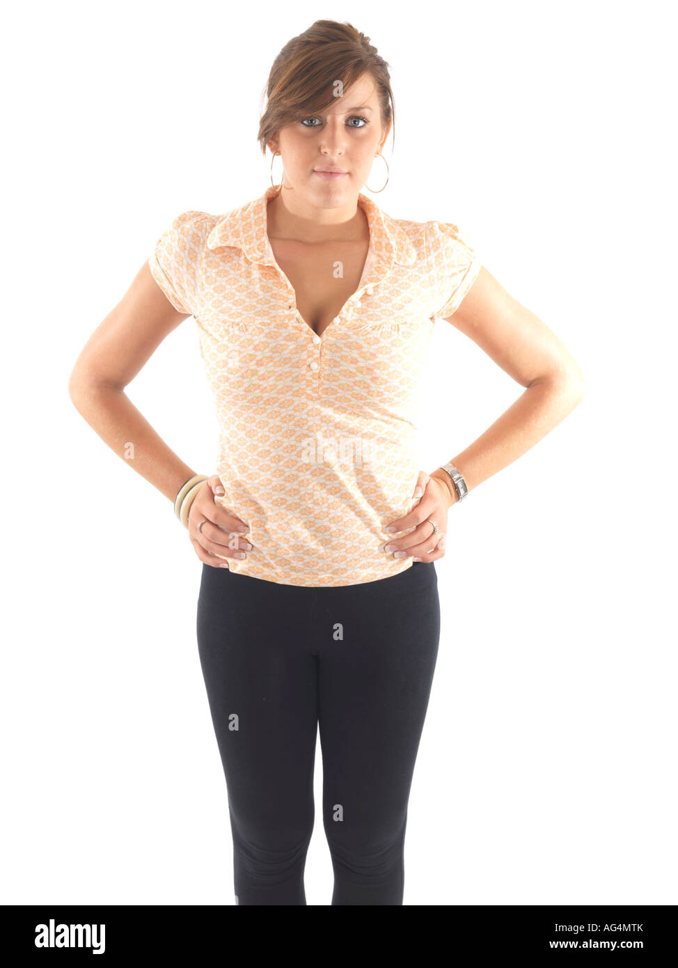 Woman using Scales Model Released Stock Photo - Alamy