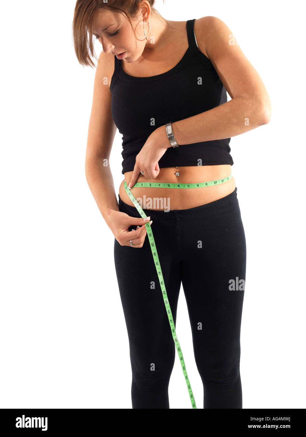 Woman Measuring Hips Model Released Stock Photo - Alamy