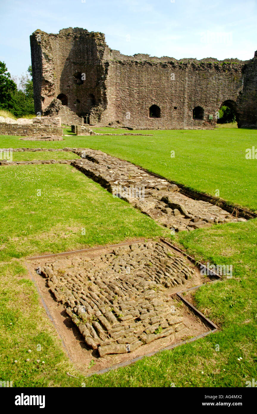 View over inner ward of White Castle originally a Norman motte and ...