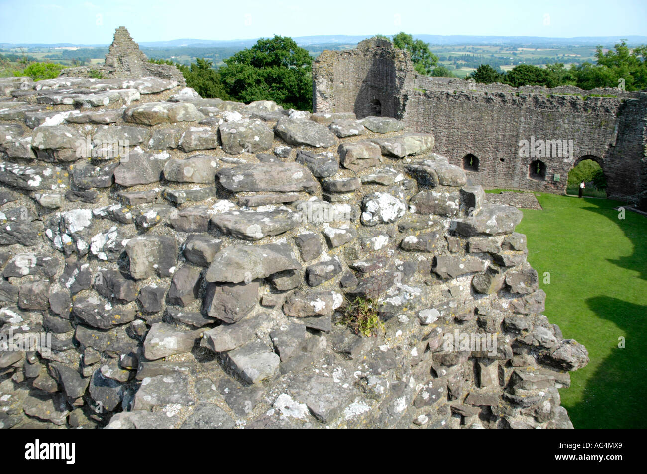 View over inner ward of White Castle originally a Norman motte and ...