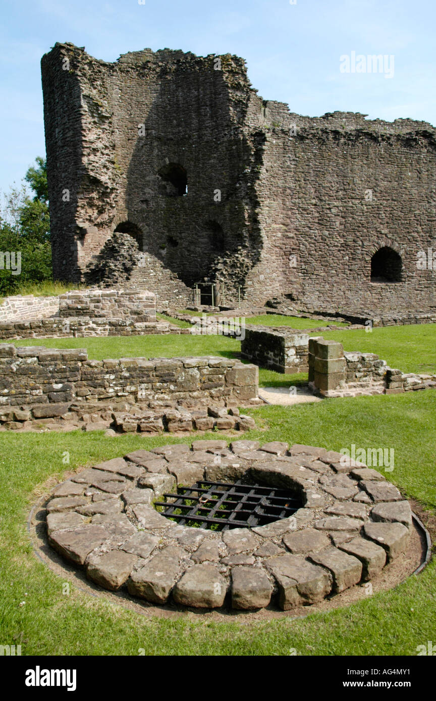 View over water well in inner ward of White Castle originally a Norman ...