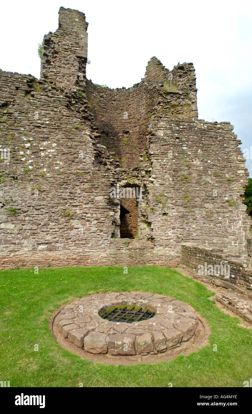 View over water well in inner ward of White Castle originally a Norman ...