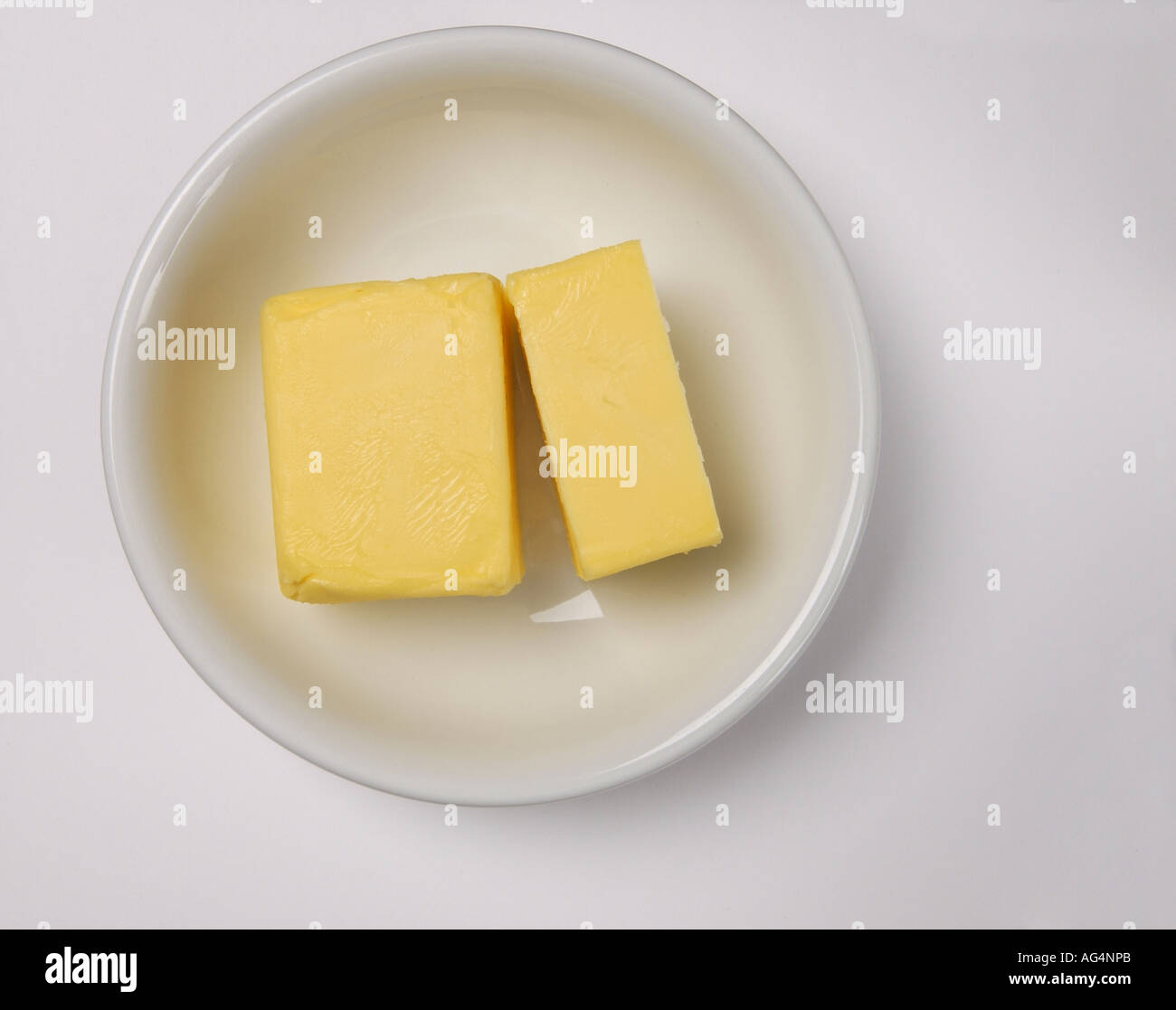 Butter in a white bowl Stock Photo - Alamy