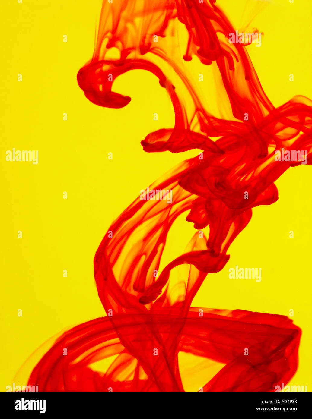 Blood Red ink on yellow Stock Photo - Alamy