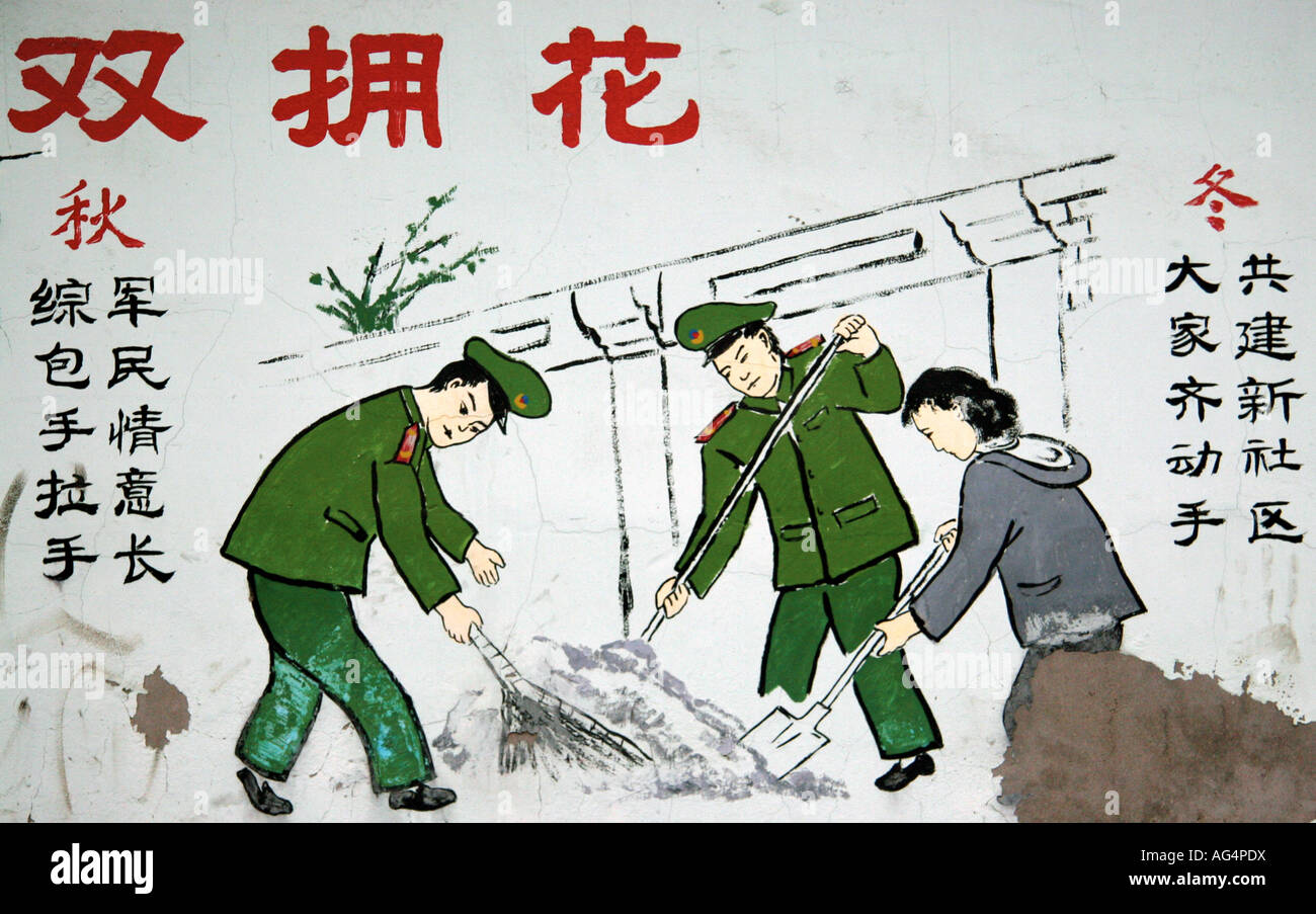Chinese painting on wall Stock Photo - Alamy