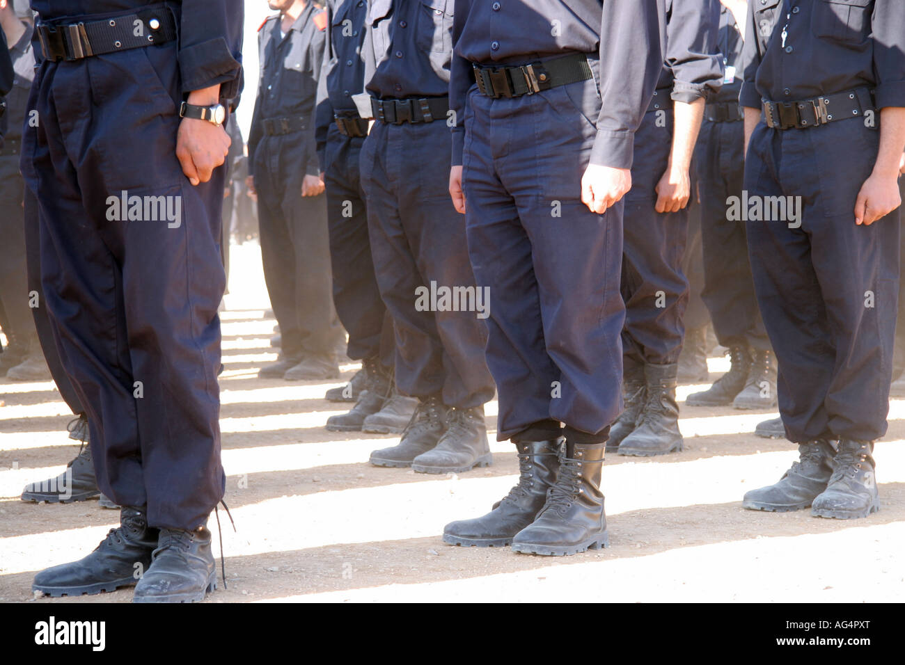 Iraqi police officers standing to attention Stock Photo - Alamy