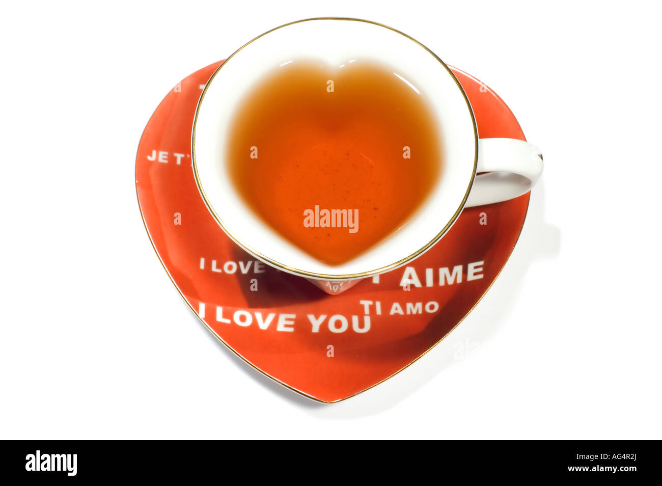 series object on white cup of tea Stock Photo - Alamy
