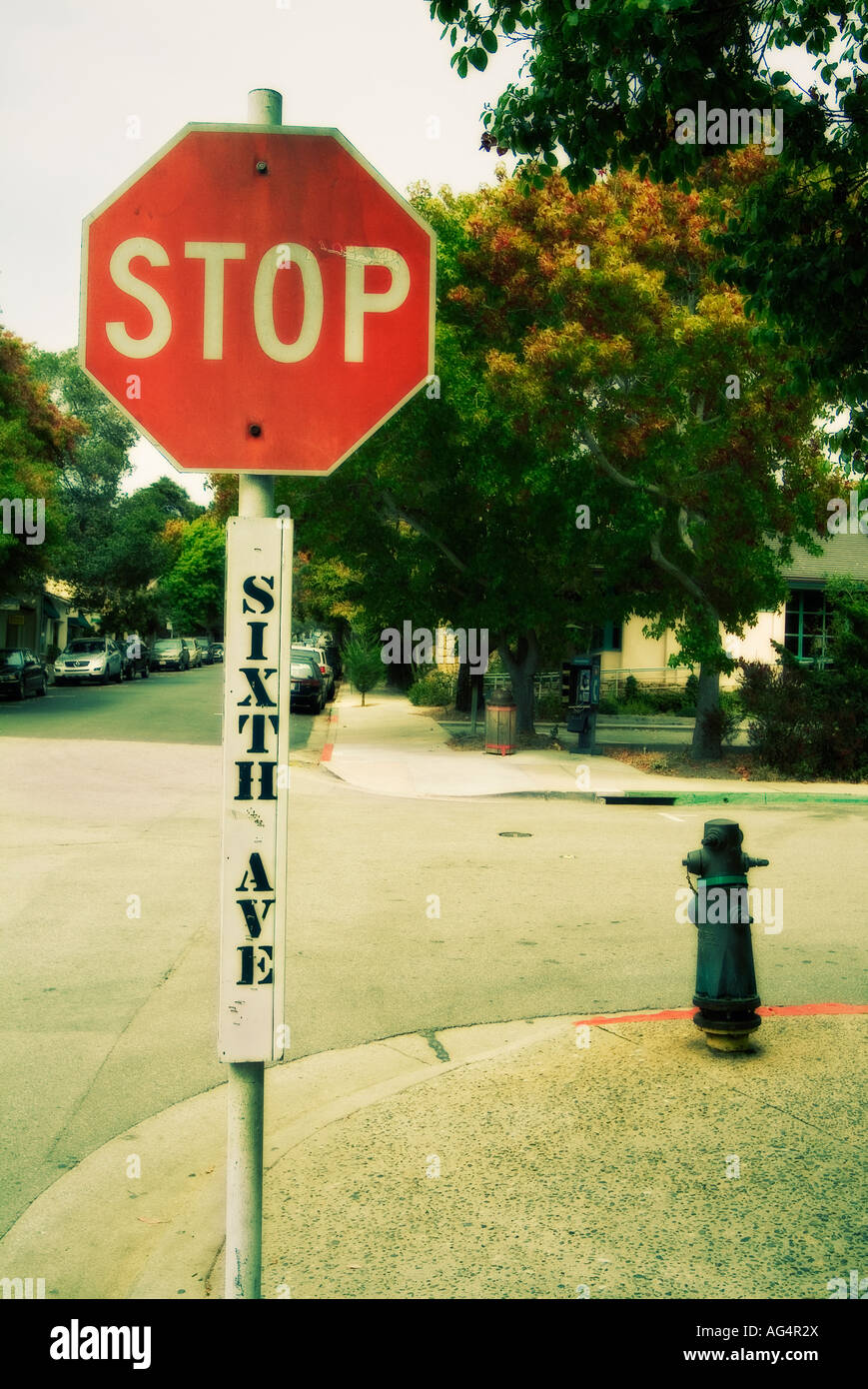 Stop sign. Carmel. California. USA Stock Photo - Alamy