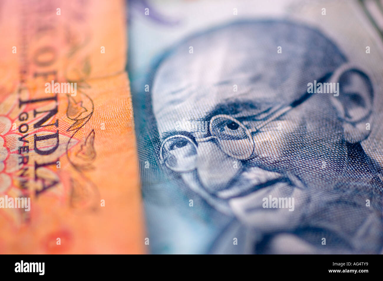 Image of gandhi on indian rupees Stock Photo - Alamy