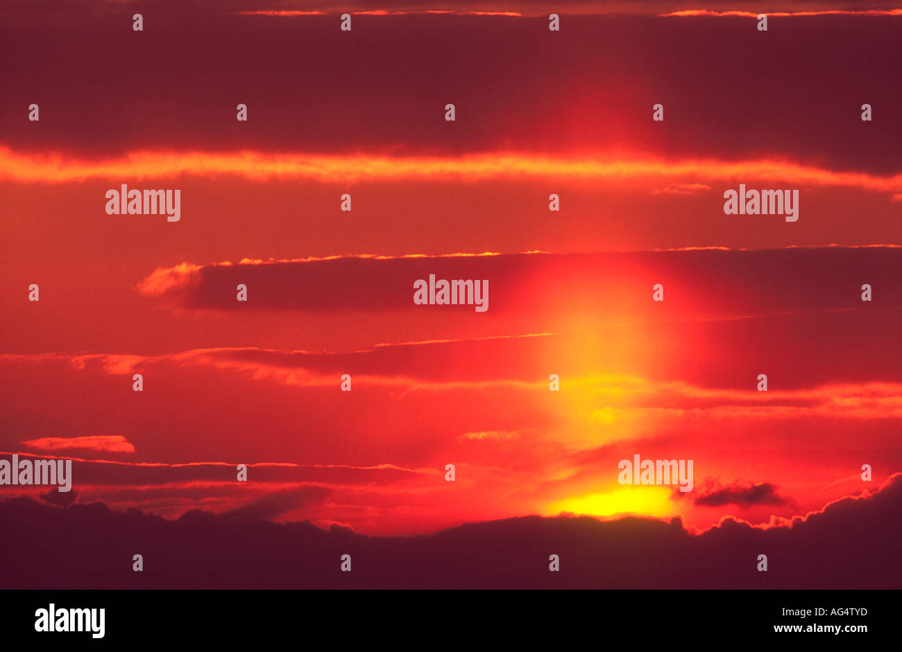 Fiery red sunset scotland hi-res stock photography and images - Alamy