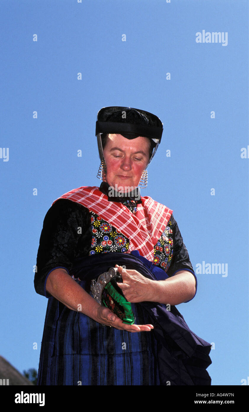 Netherlands Staphorst Mid adult woman in traditional clothing Stock ...