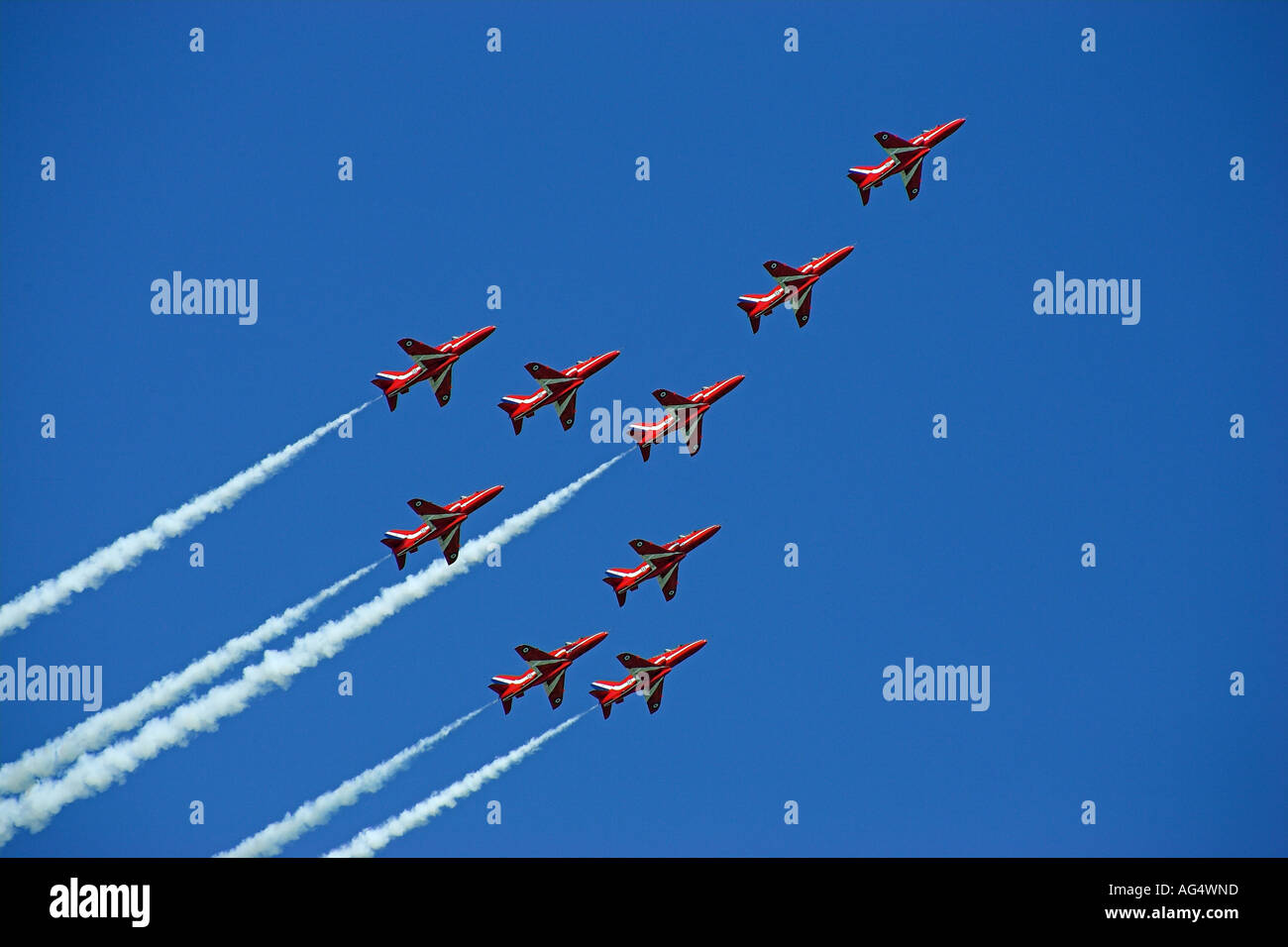 Red Arrows air display team Stock Photo - Alamy