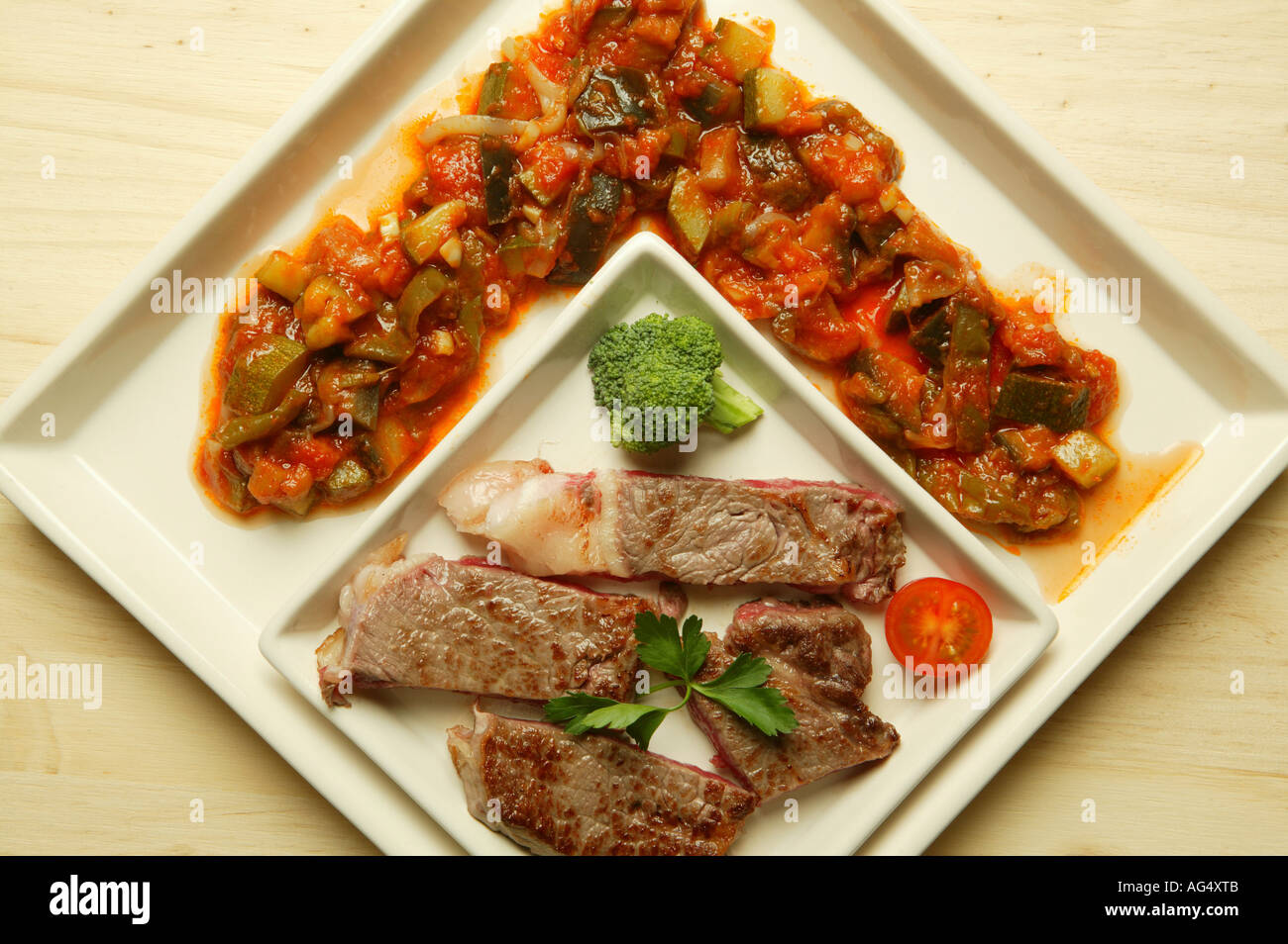 food, chop, single-course meal with different things together on one ...