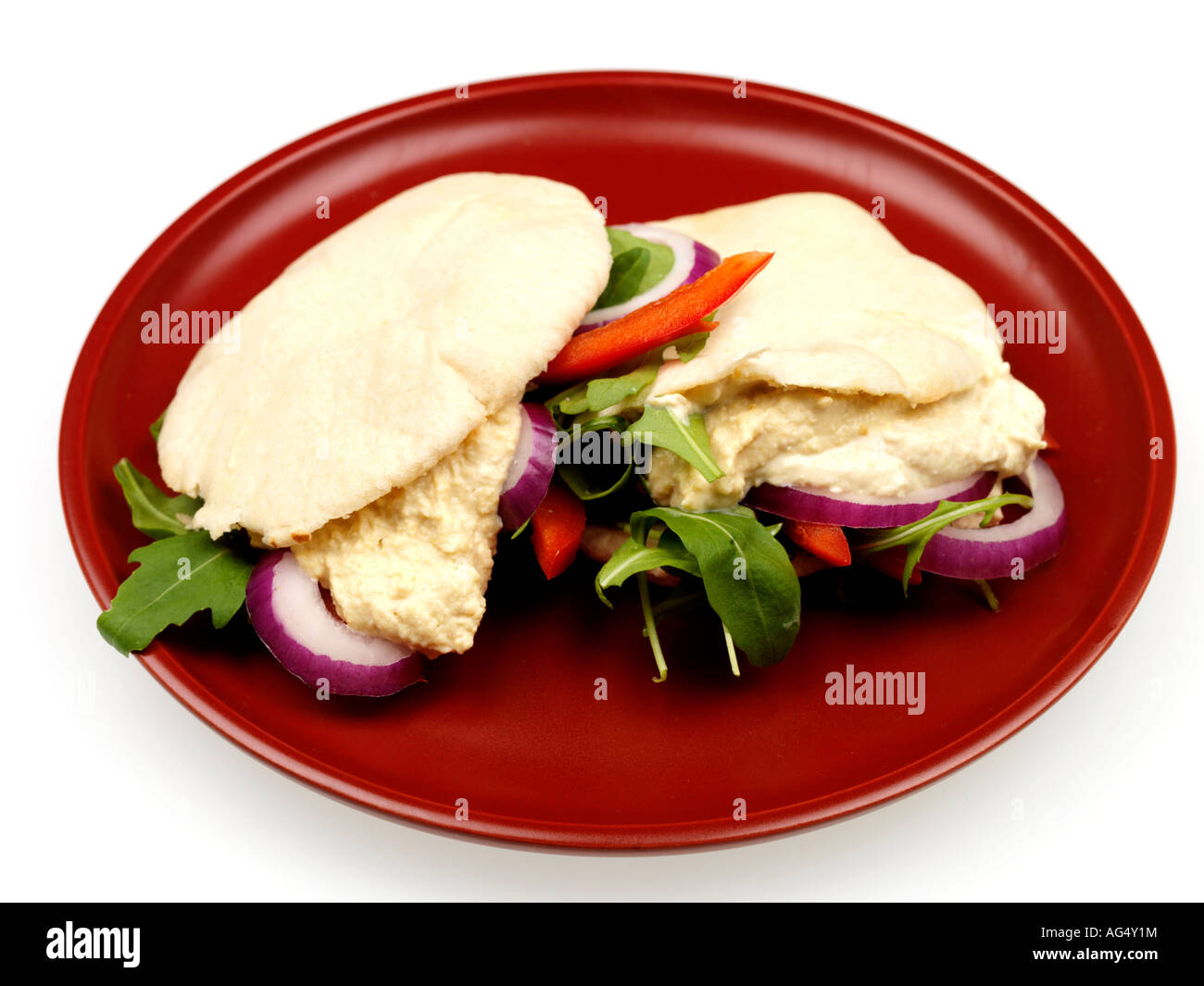 Pitta bread and houmous hi-res stock photography and images - Alamy