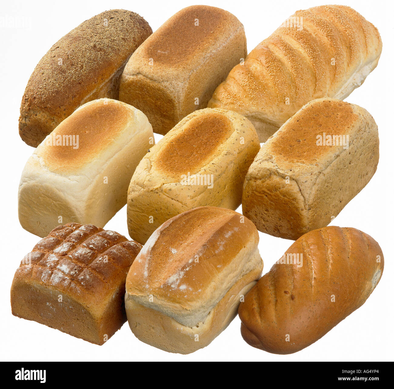 a selection of nine loaves of bread Stock Photo - Alamy
