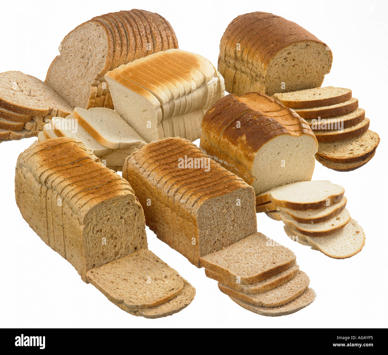 a selection of sliced loaves of bread Stock Photo - Alamy