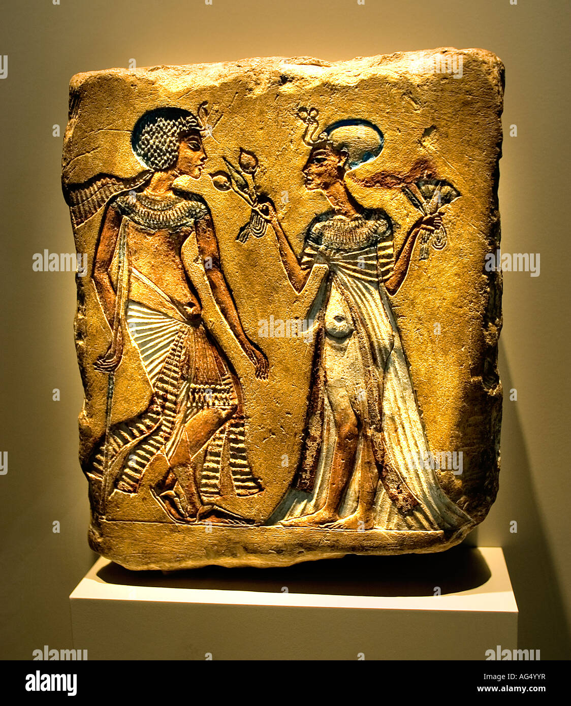 Walk in Garden Armana 1325 BC egypt egyptian Stock Photo - Alamy