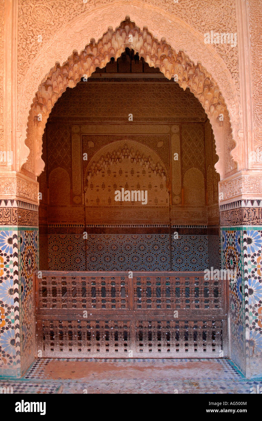 Morocco , Marrakesch , Saadian Tombs , traditional African arch ...