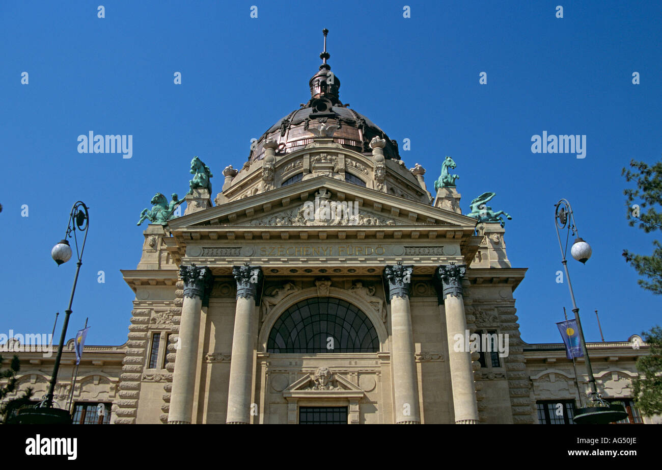 Szechenyi Furdo Thermal Baths, main entrance, City Park, Varosliget ...