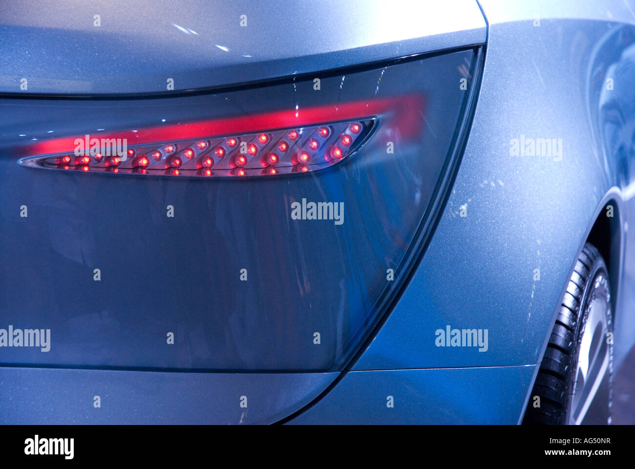Rear section of a car model being displayed at the Excel Motor Show ...