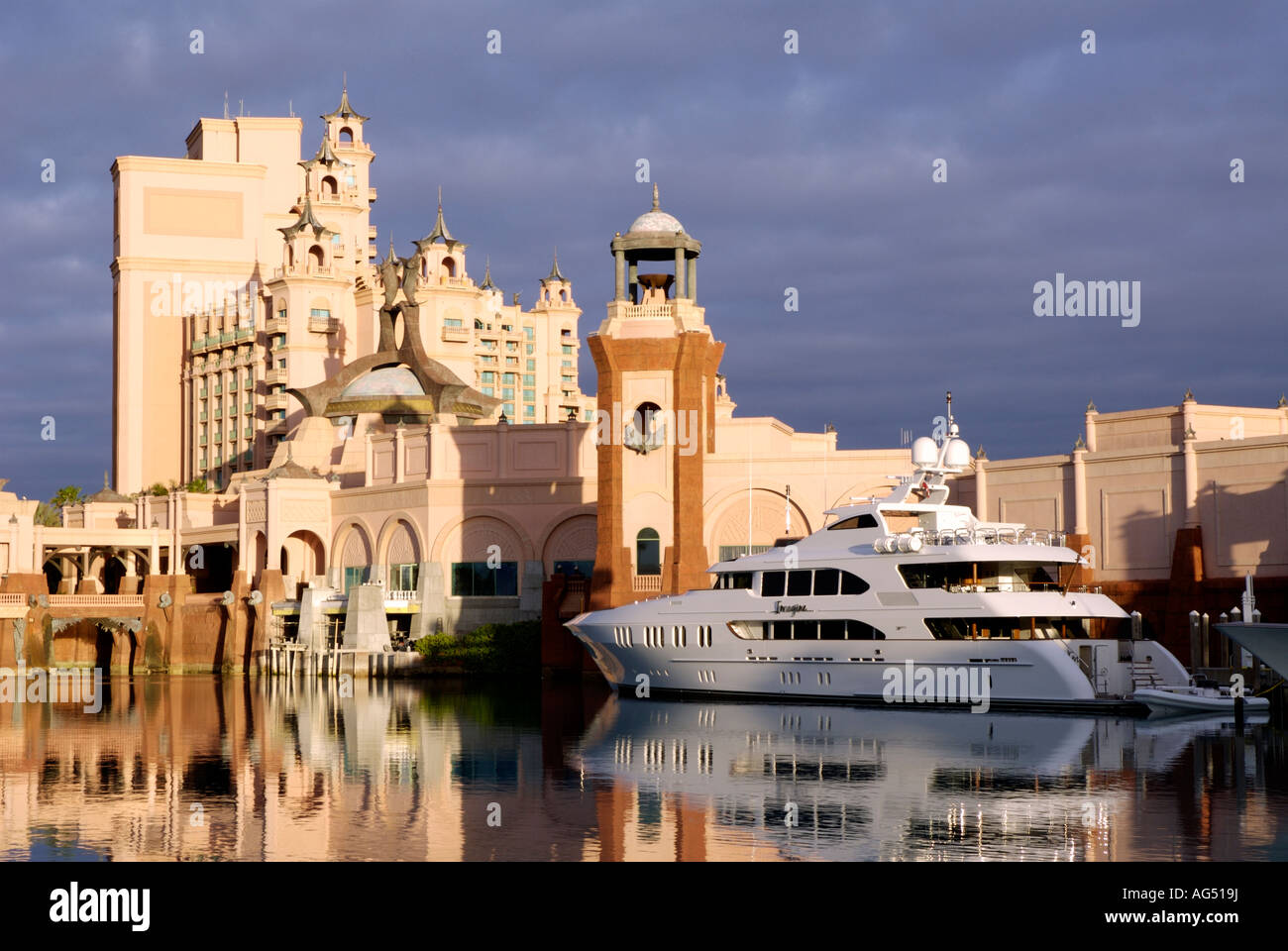 Mega yachts at the Atlantis resort and marina on Paradise Island ...