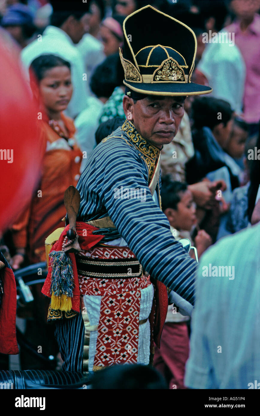 A guard at the Sultan s Palace in Jogjakarta Java wearing traditional ...