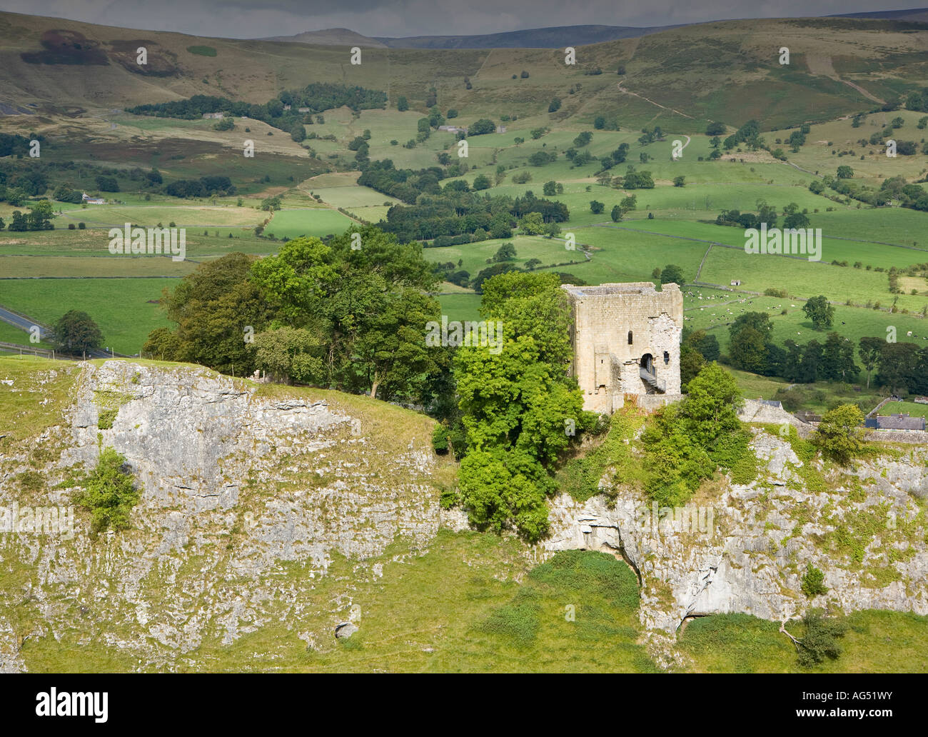 Peveril Castle, Castleton, Derbyshire, UK Stock Photo - Alamy
