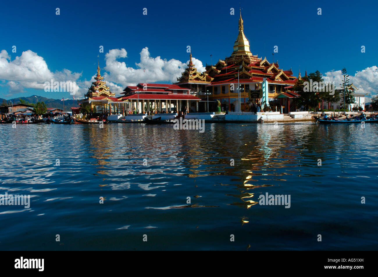 Temple on Inle lake in Myanmar Burma Stock Photo - Alamy