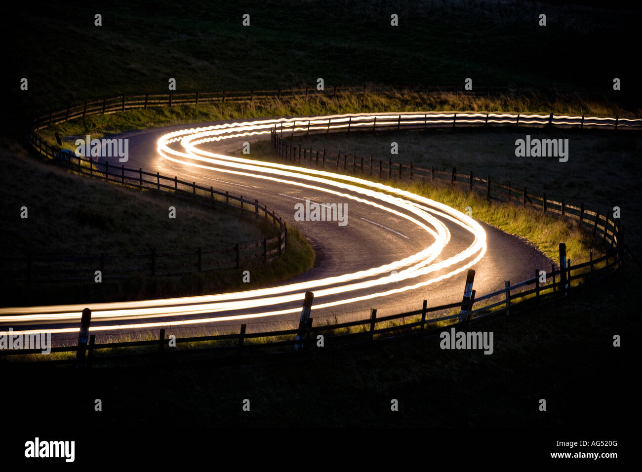 Road corner at night Stock Photo - Alamy