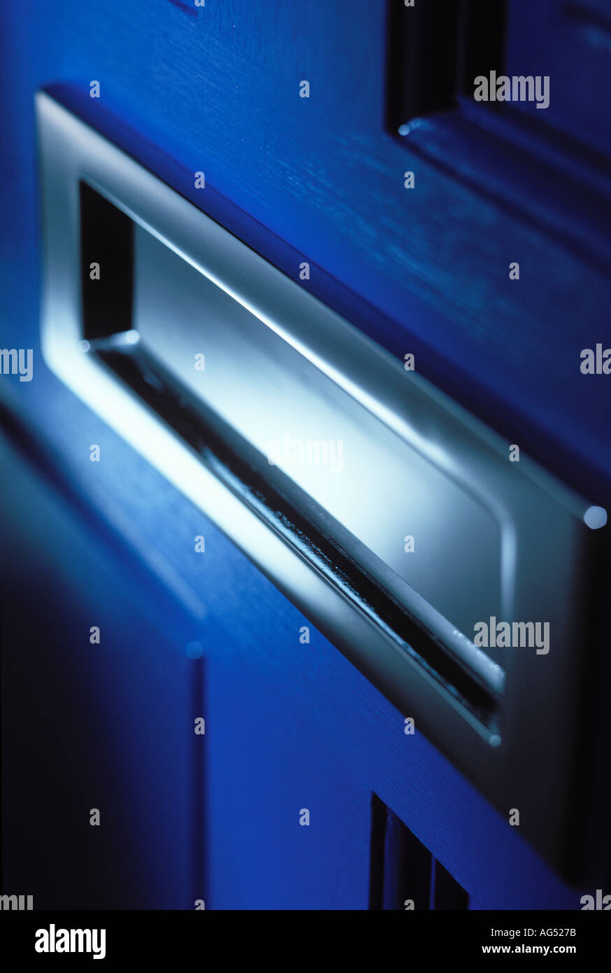 Letterbox in front door Stock Photo - Alamy