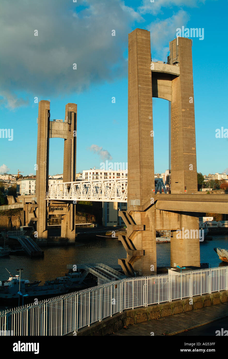 modern concrete bridge, brest, brittany, france Stock Photo - Alamy