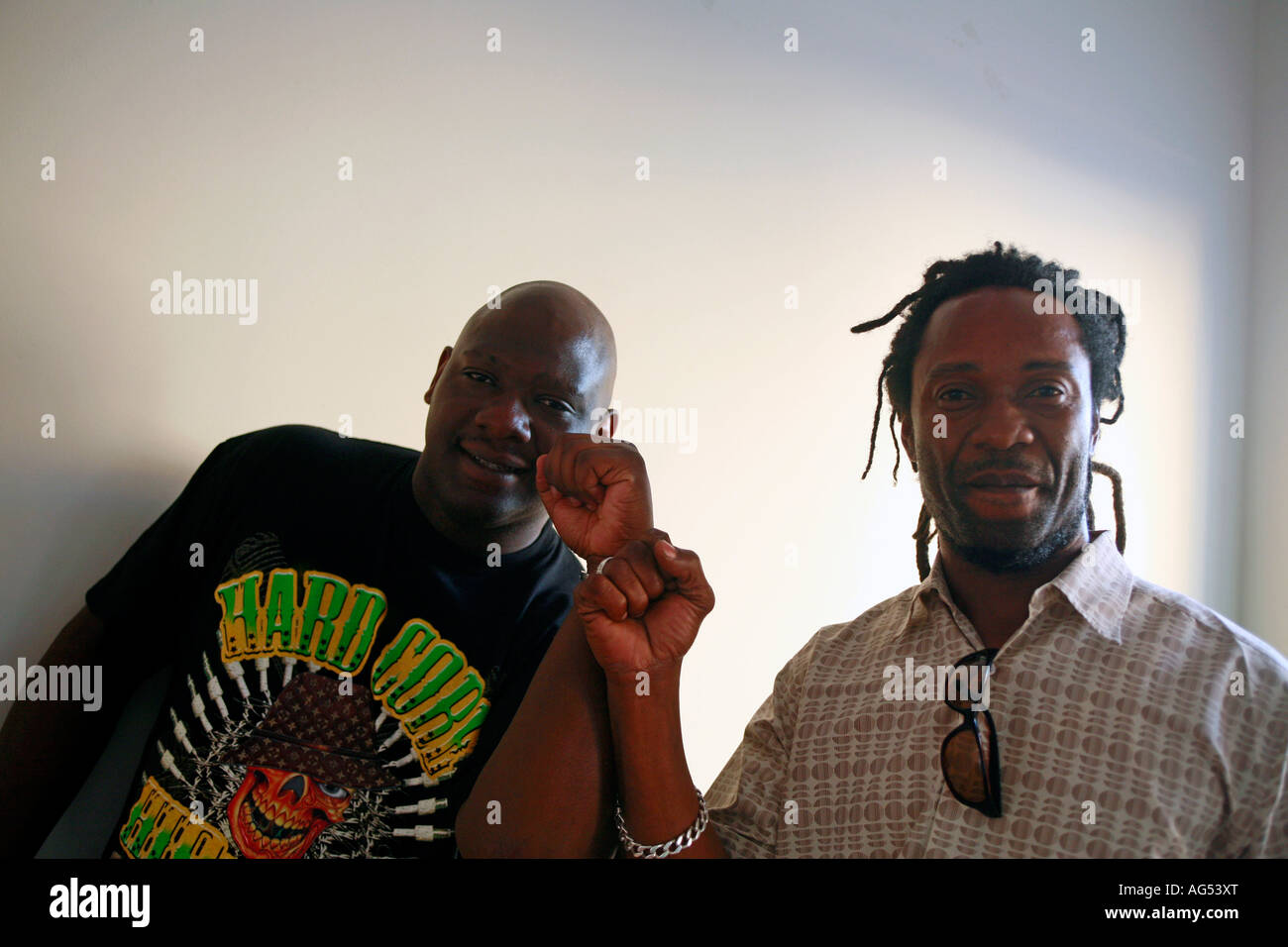 united kingdom london portrait of two young black men Stock Photo - Alamy